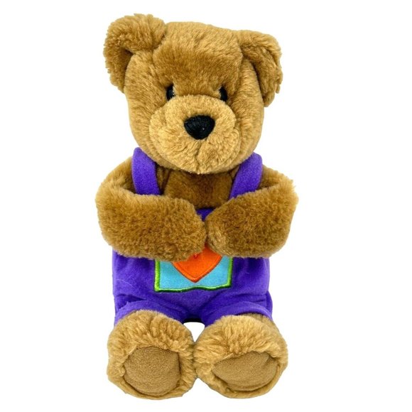 Hallmark | Toys | Hallmark Kiss Kiss Plush Bear Brown Purple Outfit Red ...